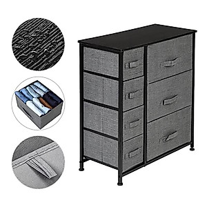 n/a Dresser with 7 Drawers Furniture Storage Tower Unit for Bedroom Hallway Closet Office Organization Steel Frame Wood (Color : A)