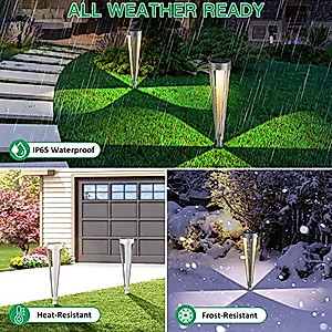 VISFLAIR Solar Lights Outdoor Garden, 6 Pack LED Waterproof Solar Pathway Lights for Outside Yard, Path, Patio, Driveway Decor Landscape Lighting -Silver