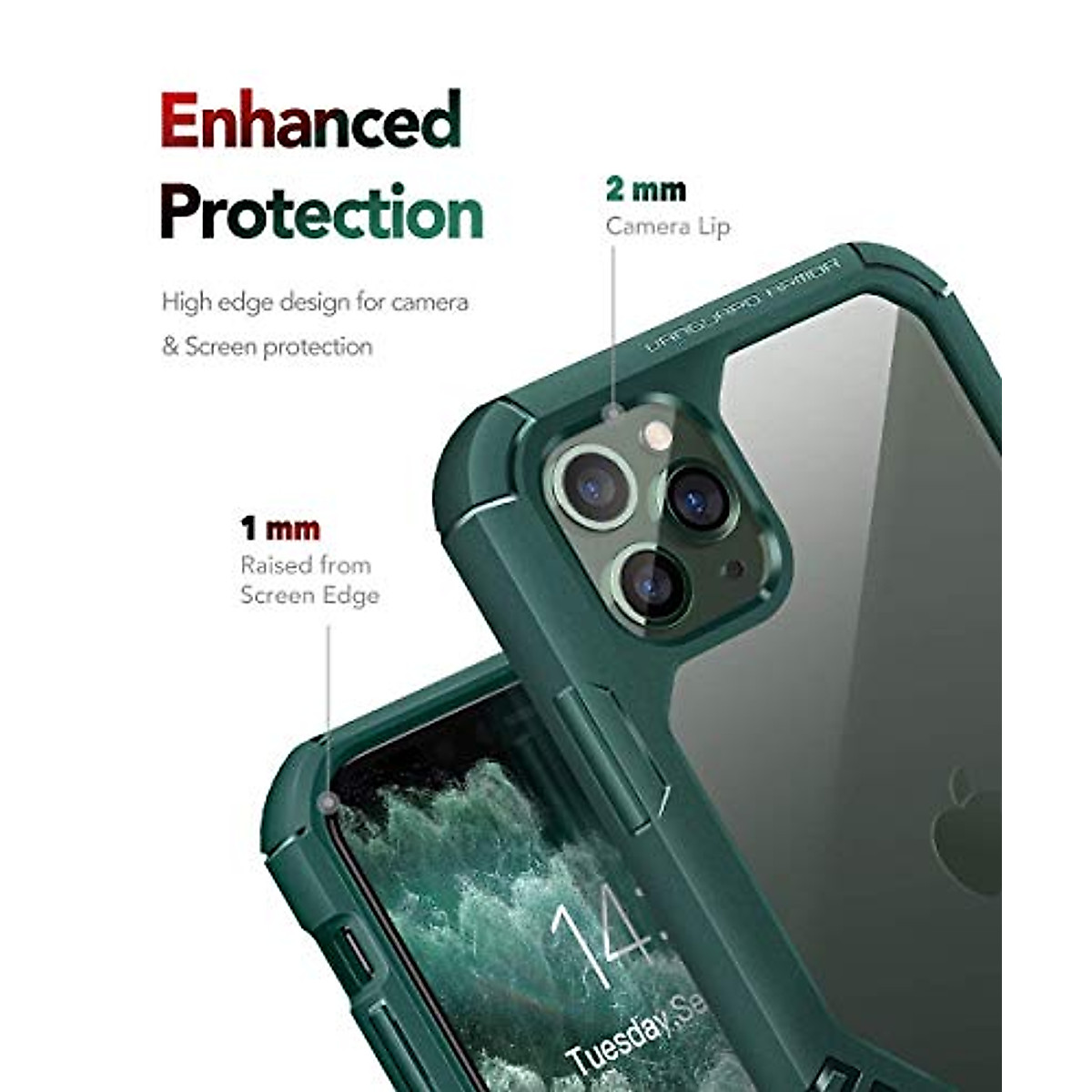 MOBOSI Vanguard Armor Cell Phone Accessory Bundle - AirPods Pro Case & iPhone 11 Pro Max Case (Midnight Green)