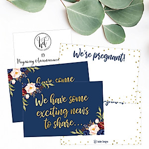 25 Navy Pregnancy Announcement Card Set Were Expecting Baby Surprise Having Birth Reveal Only Best Friends Get Promoted To Auntie Aunt Uncle Grandpa Grandma Grandparent Sister Brother Family Dad Mom