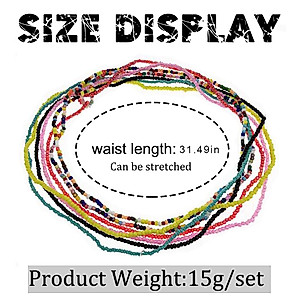 Acedre Waist Beads for Women Layered Beaded Belly Chain Elastic Beach Waist Chain Jewelry Rave Body Accessory for women for Women(Pack of 10) (Style 1)