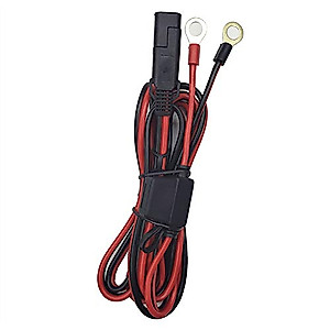 O Ring Terminal Cable - 7FT SAE Connector, Sae Plug to Battery Charger Cord, Solar Panel Cord Ring Terminal Harness Extension Adapter 12V 24V 2 Pin Quick Connect and Disconnect 15A