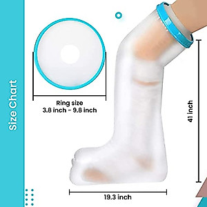Wilsco Waterproof XL Leg Shower Covers ~ Cast Shower Covers for Leg ~ Cast Covers for Shower Leg ~ Over 40 Inches of Coverage