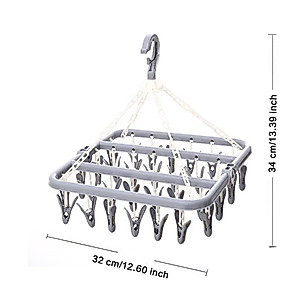 Clothes Drying Rack, 32 Clips Laundry Drying Rack Folding Sock Hanger, Underwear Hanger, Clothes Hangers for Drying Towels, Bras, Lingerie, Baby Clothes Laundry Drying Rack Hanger Laundry Drip Hanger