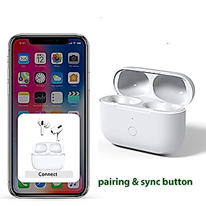 Newest Replacement Charging Case Compatible with AirPod Pro, Air pod Pro with Bluetooth Pairing Sync Button Without Earbuds (White)