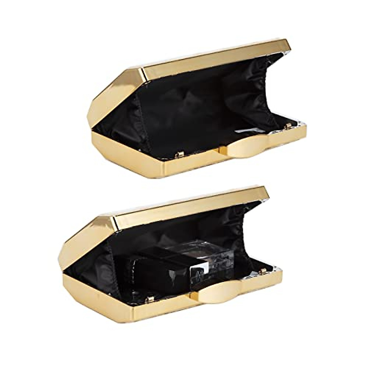 GripIt Acrylic Small Cube Clutch Purse for Women Gold Clutch Purse Formal Fancy Purses Evening Clutch Handbag for Banquet