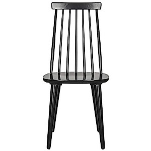 Safavieh American Homes Collection Burris Country Farmhouse Wood Black Spindle Side Chair (Set of 2)