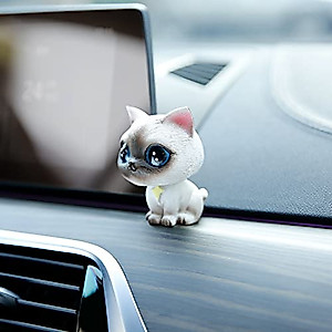 YGMONER Cat Bobblehead Ornaments Car Dashboard Shake Head Decoration (Siamese)