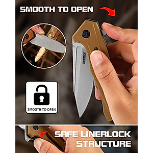 Dispatch Folding Pocket Knife with Clip, 3.58 Inch 8Cr13MoV Steel Clip Point Blade with G10 Handle, Tactical Pocket Knife for Men Outdoor Camping Hunting Hiking Survival Pocketknife