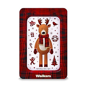 Walker’s Assorted Shortbread Cookies in Festive Shapes - Reindeer Shortbread Cookie Tin (8.8 oz) - Includes Christmas Tree, Bell, Star and Santa Claus Shaped Christmas Cookies in Tin