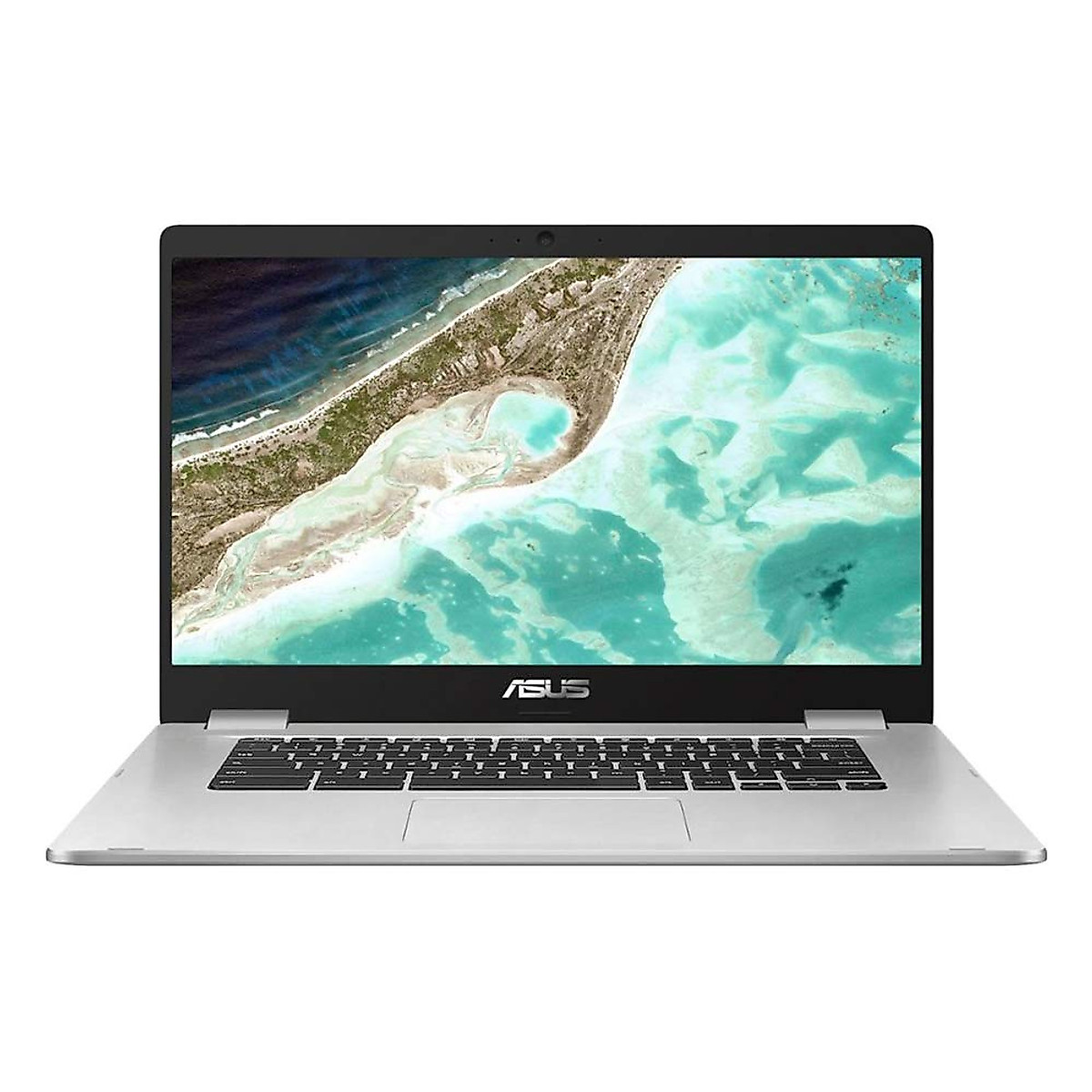 ASUS 2020 Chromebook 15.6 Inch Non-Touch Laptop, Intel Celeron N3350 up to 2.4 GHz, 4GB LPDDR4 RAM, 64GB eMMC, WiFi, Bluetooth, Webcam, Silver, Chrome OS + NexiGo 32GB MicroSD Card Bundle