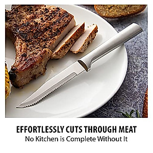 Rada Cutlery Serrated Steak Knife, Aluminum Handle, Pack of 6