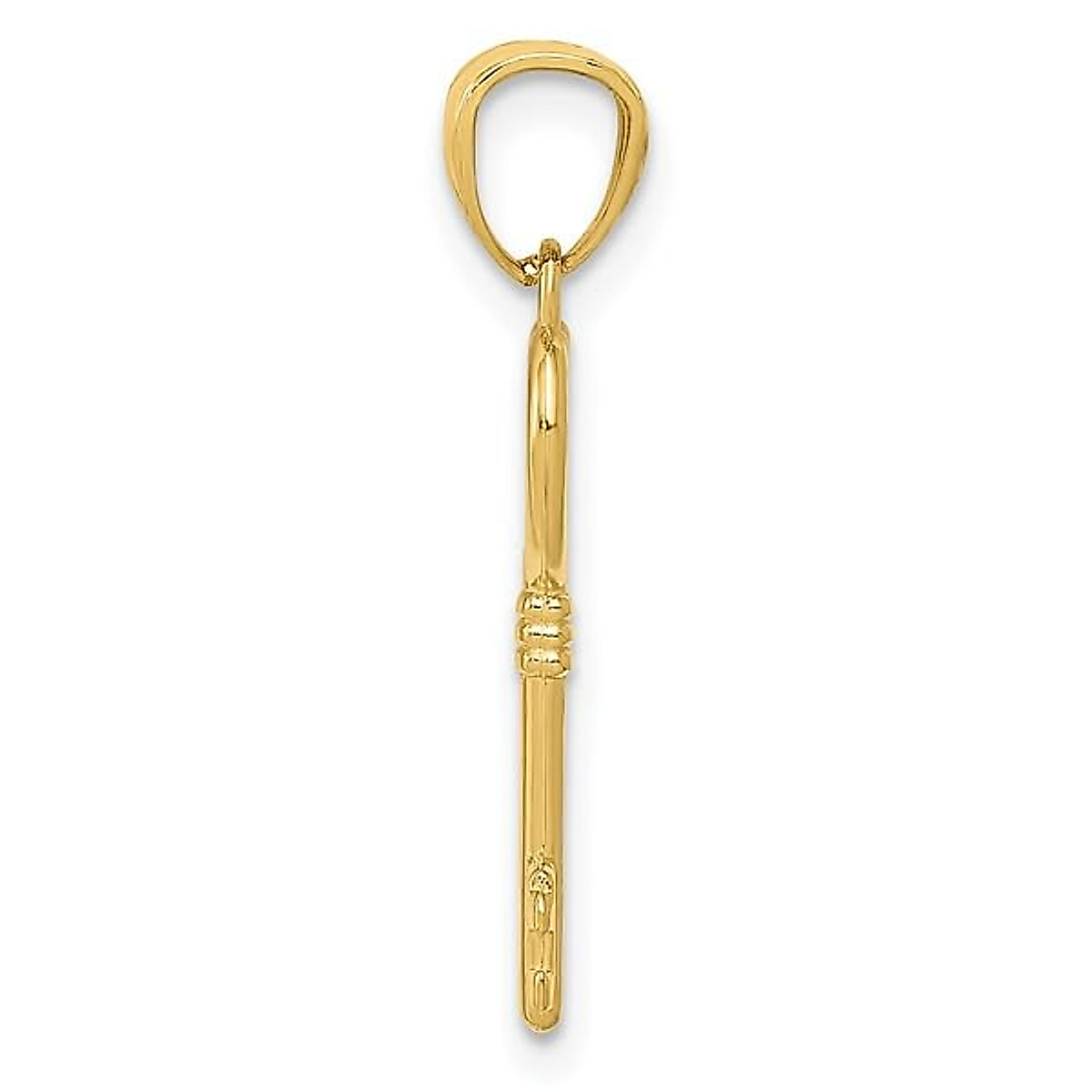 IceCarats 14K Yellow Gold Heart Love Key Necklace Charm Pendant 23mm x 7mm Only