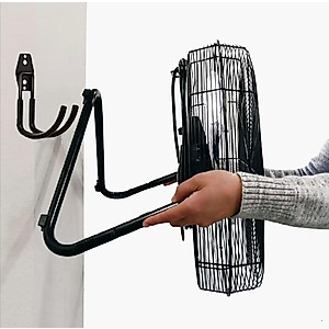 zoele Wall Mounting High Velocity Floor Fan Bracket, Wall Mount Industrial Grade Floor Fan Hook Hanger, Wall Fan Support Hook kit (Black)