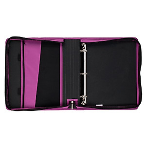 Five Star 1-1/2 Inch Zipper Binder, Ring Binder, Berry (72946)