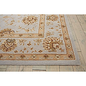Nourison Heritage Hall Light Blue Rectangle Area Rug, 2-Feet 6-Inches by 4-Feet 2-Inches (2'6" x 4'2")