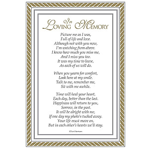 In Loving Memory Sentiment Memorial Picture Frame- Sympathy Gift for Loss of Loves Ones - Memorial Gift (Silver)