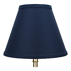 FenchelShades.com Lampshade 5" Top Diameter x 10" Bottom Diameter x 8" Slant Height with Clip-On Attachment for Standard Edison-Style Lightbulb (Linen Navy Blue)