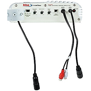 BOSS Audio Systems MR800 Marine Grade 800 Watt, 2 Channel, 2 4 Ohm Stable Class AB, Full Range, Bridgeable, Mosfet Power Supply Amplifier with Remote Subwoofer Control