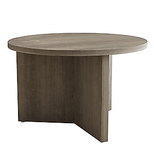 Luoxiao Coffee Table for Small Space, Minimalist Modern Table for Living Room, Durable & Sturdy Small Round End Table with Adjustable Feet Pads, Wood