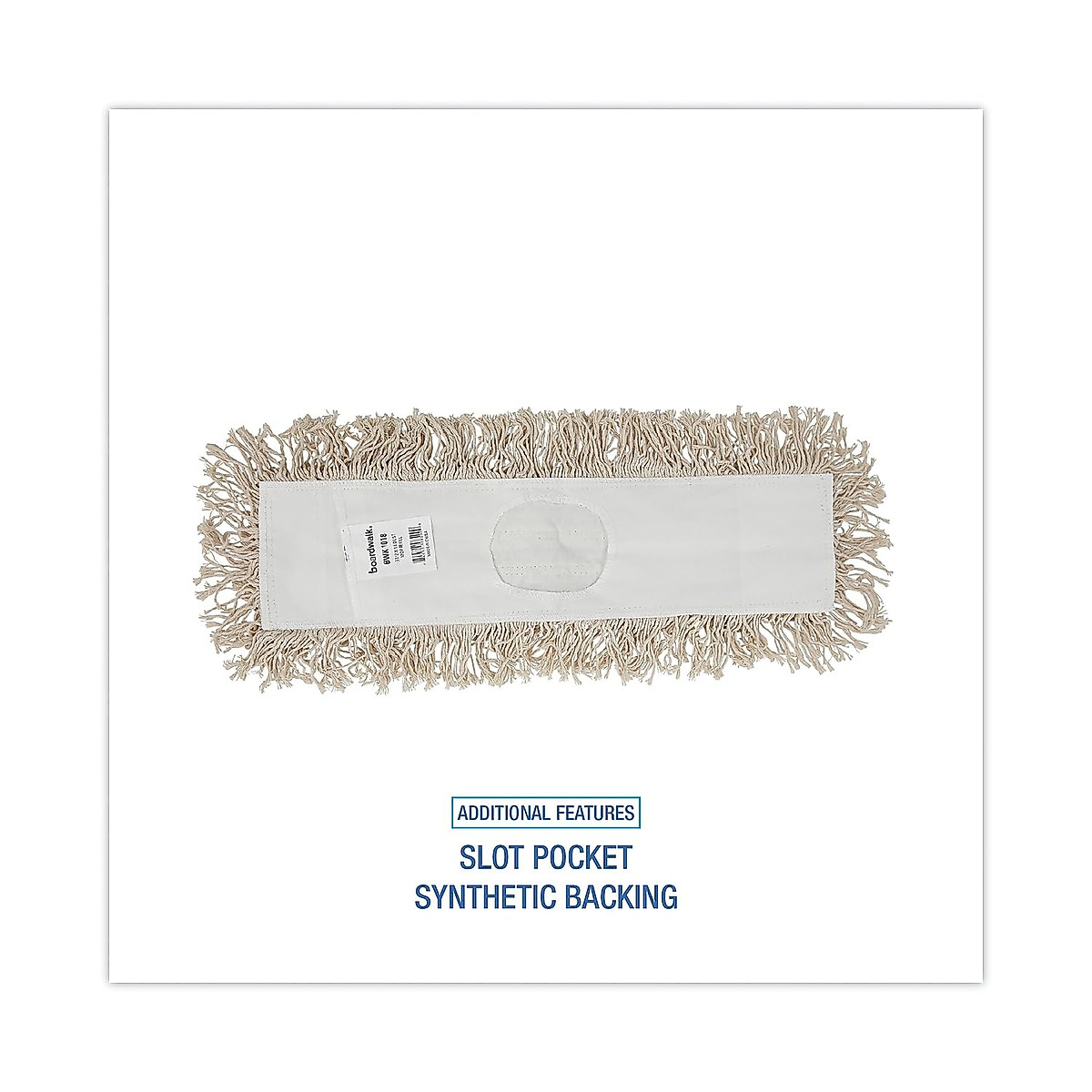 Boardwalk BWK1018 18 in. x 3 in. Cotton Dust Mop Head - White