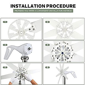 Smaraad Wind Turbine Generator 600W 12V, Wind Generator Kit with Charge Controller, Wind Power Generator for Marine, RV, Home, Windmill Generator Suit for Hybrid Solar Wind System