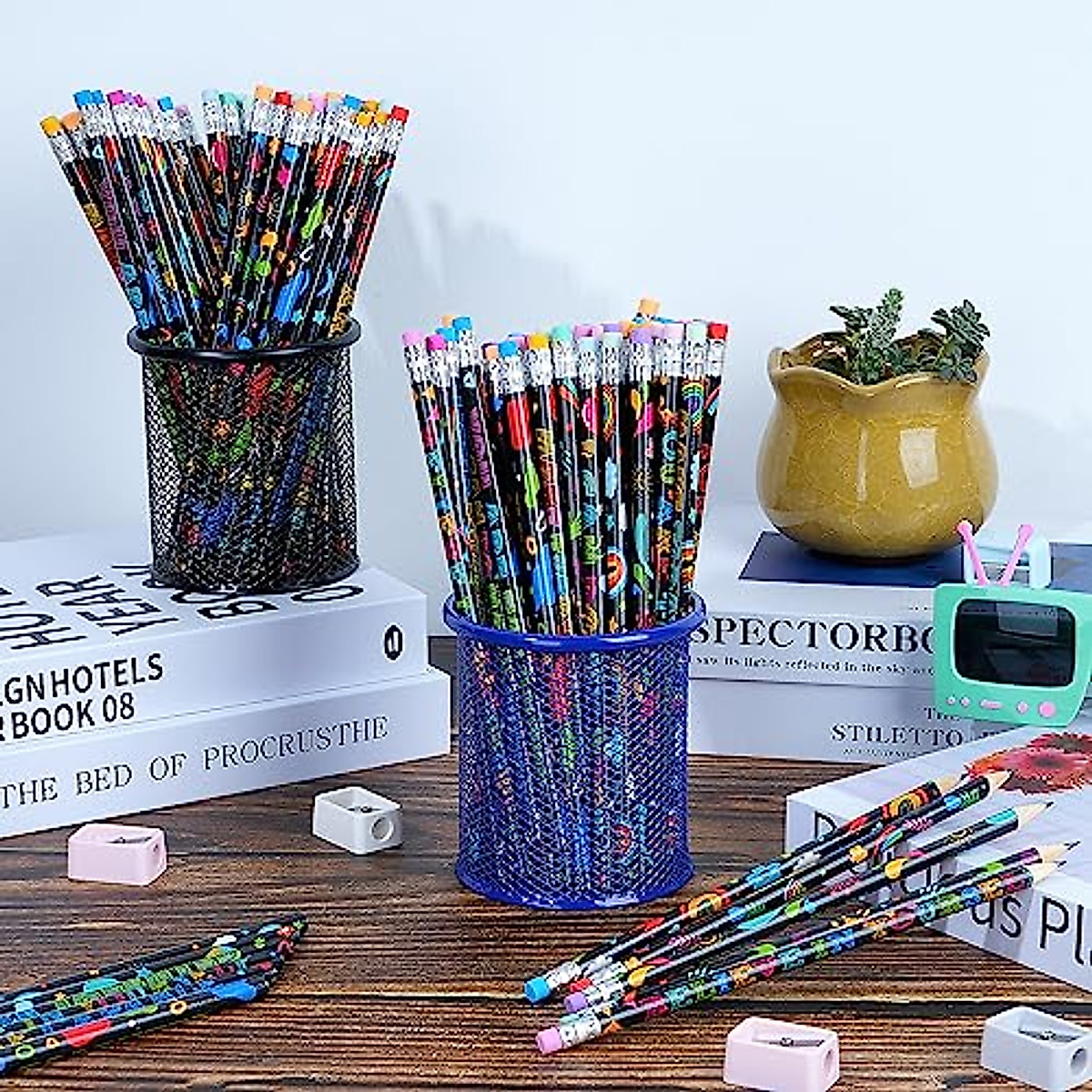 100 Pcs Motivational Pencils Bulk, Fun Inspirational School Pencils for Classroom, Cute Wood Pencils with Encourage Positive Sayings, Back to School Supplies for Kids Student Teacher Classroom Reward