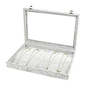 Jewelry Case Jewelry Boxes 10 Different Designs Clear Glass Lid Velvet Box Jewelry Showcase For Watch Earrings Rings. ( Color : K , Size : As shown ) Jewelry Organizer ( Color : K , Size : As shown )