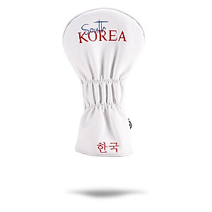 Pins & Aces South Korea Head Cover - Premium, Hand-Made Leather, Headcover - Korean Pride Styled, Tour Quality Golf Club Cover - Style and Customize Your Golf Bag (Driver)