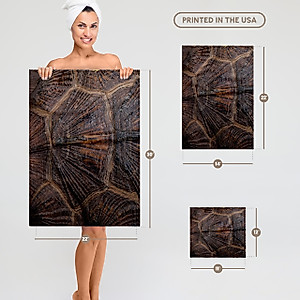 3dRose 22x30 Bath Hand Pool Towel - Wood Turtle Carapace Detail, USA Reptile