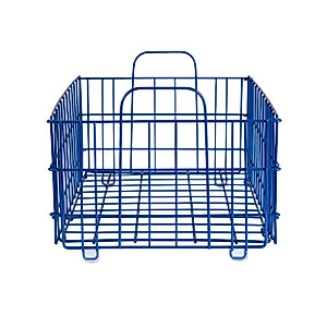 Atlantic Tabletop Wire Storage Basket, Heavy-Gauge Powder-Coated Metal Wire Construction, Stackable for Easy Expansion, Collapsible & Foldable, Non-Slip Feet, Plastic Liner, PN 23308043 – Blue