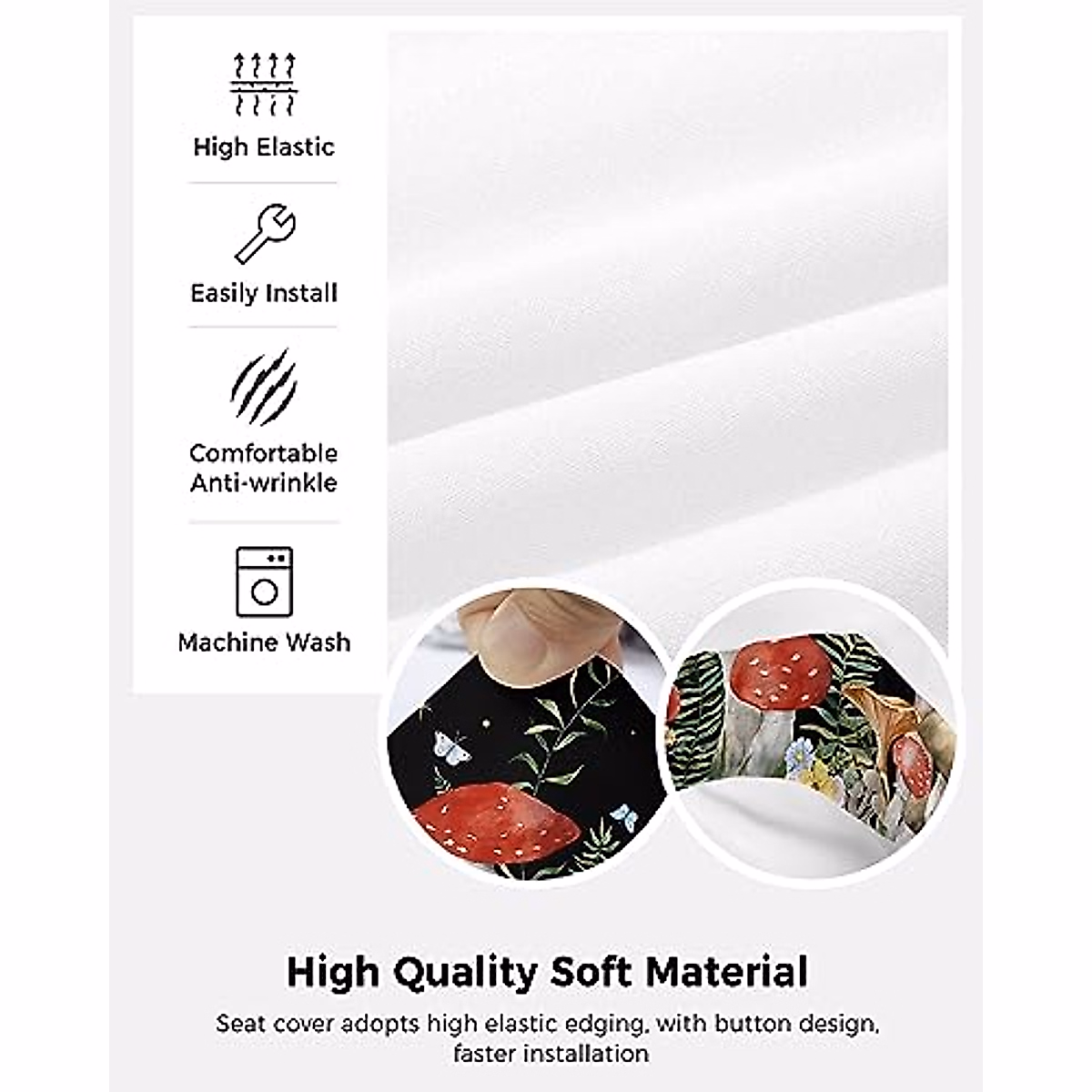 Big buy store Office Chair Cover Mushroom Flowers Butterfly Desk Chair Cover Stretch Elastic Universal Computer Chair Covers Green Leaves Stars Moon Stretch Rotating Chair Slipcovers Protectors