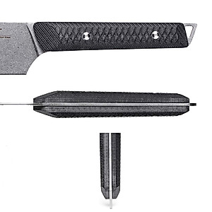 BGT Kitchen Knife Set, 5pcs Professional Chef Knife Set with Bag, Stonewashed Swedish Sandvik 12C27 Steel Kitchen Knife Set with G10 Handle