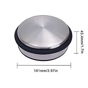 KINJOEK Heavy Duty No Drill Door Stopper, Stainless Steel Door Stop, Surrounded with Protective Rubber Bands Anti-Slip Door Wedge for Office, Home, Garage, Laundry Door