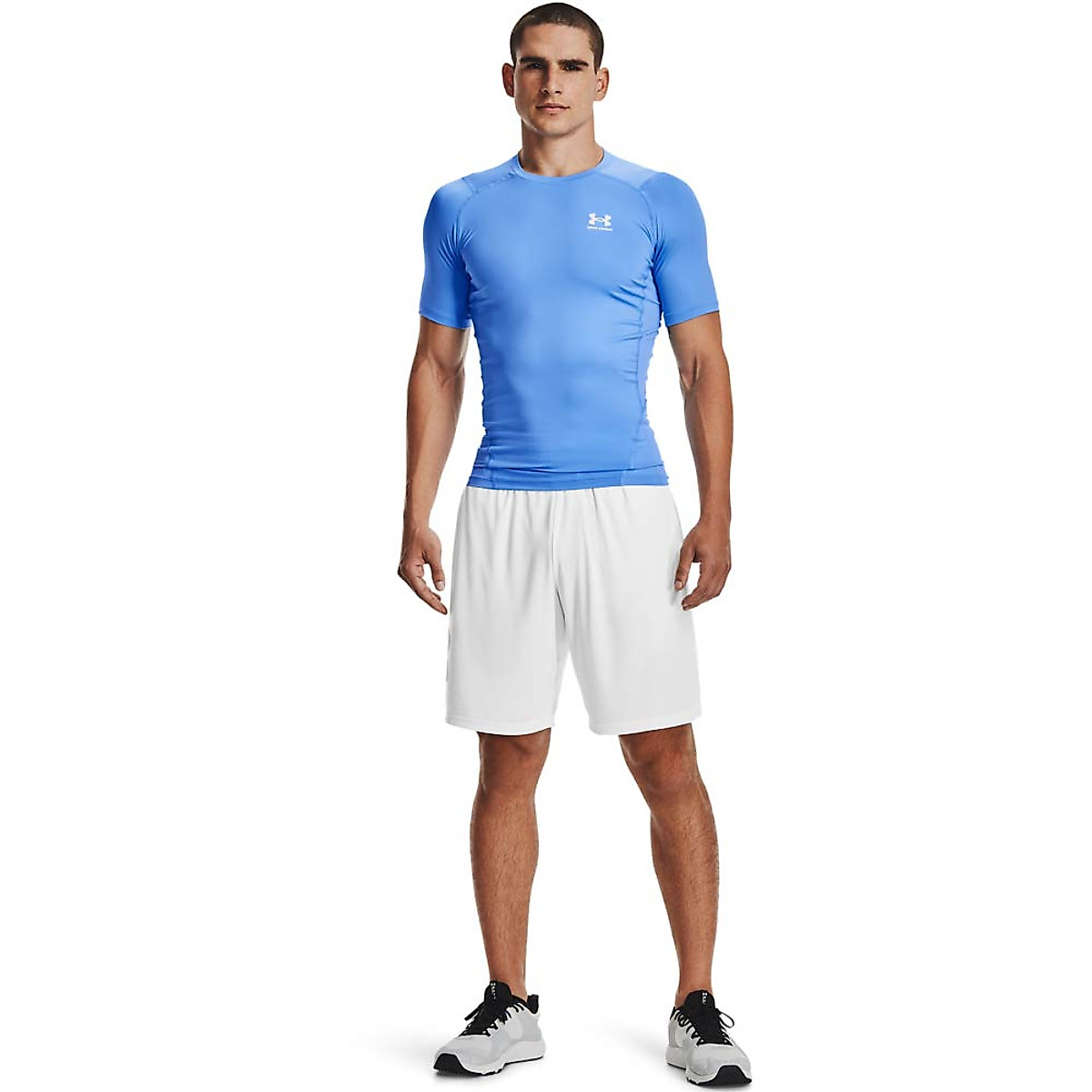 Under Armour Men's Armour HeatGear Compression Short-Sleeve T-Shirt , Carolina Blue (475)/White, Medium