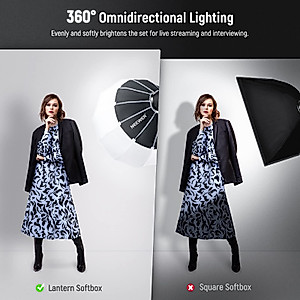 NEEWER 35"/90cm Lantern Softbox One Step Quick Release, 360° Light Diffuser with Skirt, Bowens Mount for Video Light CB60 CB100 CB150 Compatible with Aputure Light 600d Amaran 60x Godox SL60W, NS90L