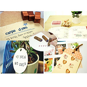 Rubber Stamp Letters Alphabets, Dedoot 70 pcs Alphabet Stamps for Pottery Vintage Wooden Number and Letter Symbol Alphabet Mini Stamps for Clay Crafts, Card Making, Kids Painting