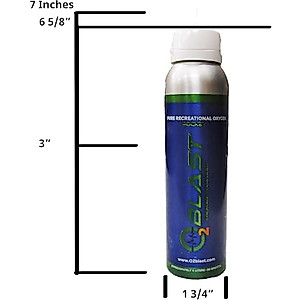 O2 Blast - Pure Oxygen Supplement, Quick Recovery for Exercise and Focus, Sanitary flip top Cap (4 Liter Oxygen Canisters - 6 Pack - Natural)