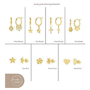 Jewelry Atelier Gold Filled Stud & Dangle Earrings Collection - 14K Solid Yellow Gold Filled Stylish Earrings for Women with Different Occasions & Styles