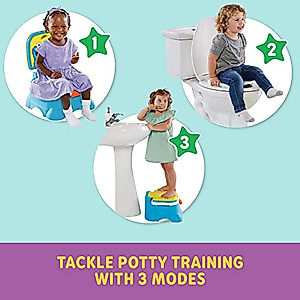 Sesame Street Cookie Monster Terrific 3-in-1 Potty Training Toilet Seat and Step Stool, Easy to Clean Design with Flush Handle and Sounds, Great for Travel, Perfect for Toddler Boys and Girls 1-3