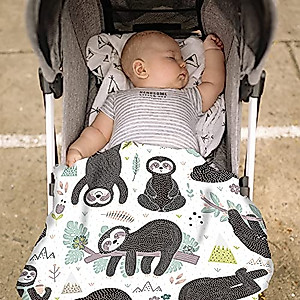 Sinlley Sloth Gifts, Sloth Blanket for Girls Boys 30"x40", Sloth Baby Blanket for Toddler Newborn Unisex Cute Warm Plush Fleece Kids Bed Quilt Throw Blankets Baby Swaddle Blanket