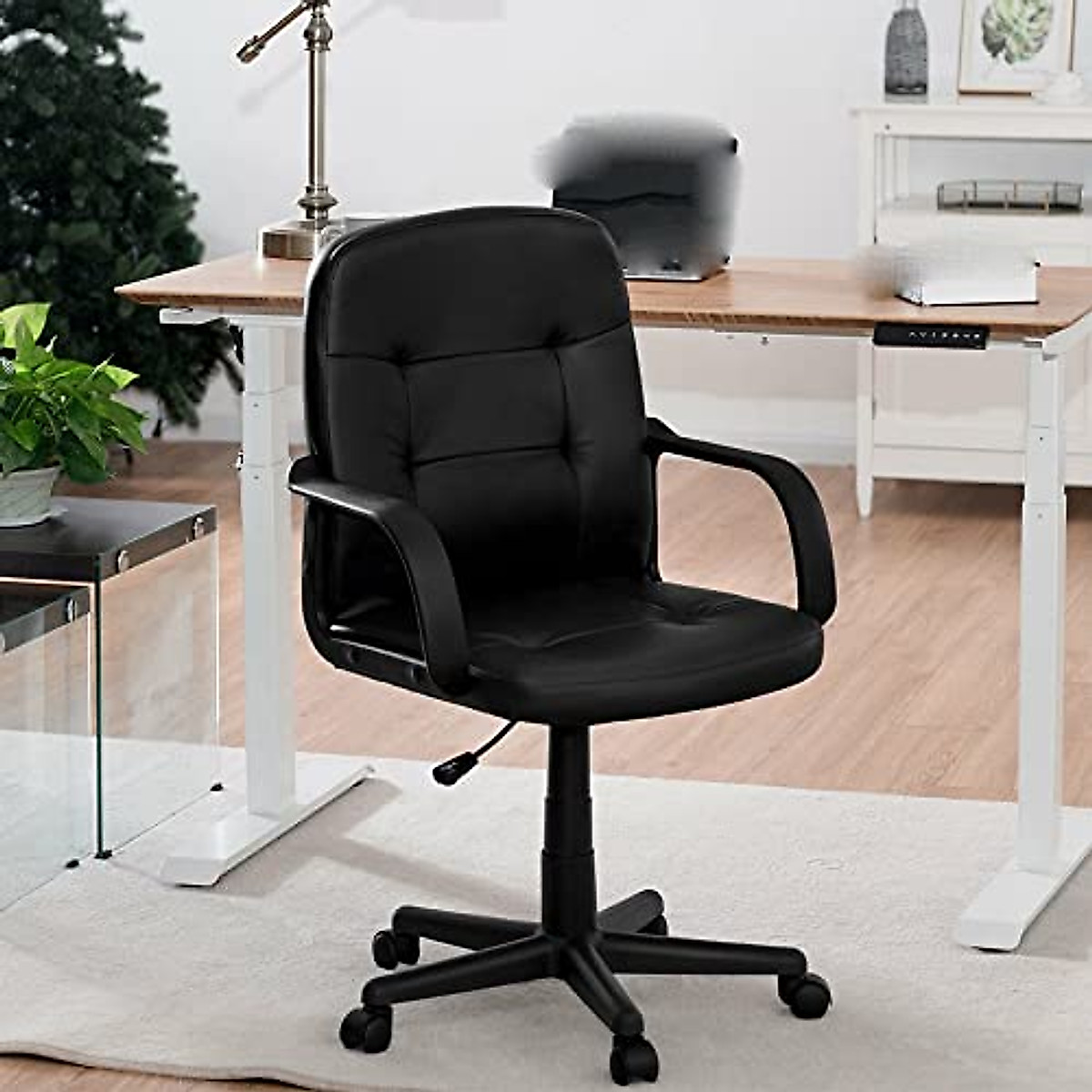 JFGJL Conference Chairs Ergonomic Mid-Back Office Chair Swivel Desk Chair and Easy to Clean