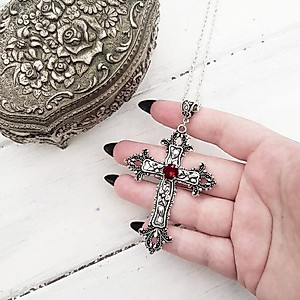 BENBIYO 9 PCS Grunge Necklace Set Goth Cross Saturn Thorns Gothic Angel Heart Wing Chain Choker Necklace for Women Teen Girls