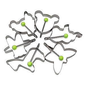 Egg Rings, 6 Animal Shapes Nonstick Egg Mold Egg Rings For Frying Eggs,Egg Mold For Breakfast, Pancakes, And Fried,Egg Cooking Rings Stainless Steel Egg Shaper For Egg Mcmuffins