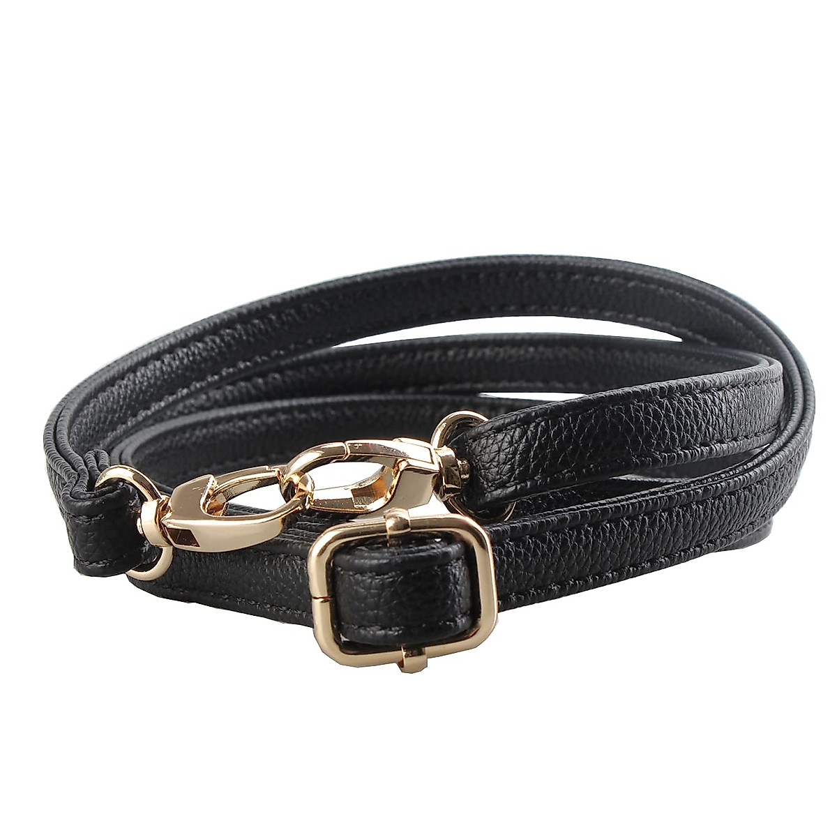 VINAIDA Leather Purse Strap,Valentines Purse for Women Teens, Purse Straps Replacement Crossbody Handbag Long Adjustable Shoulder Bag Straps for Cross Body Purse with Metal Buckles (Gold)