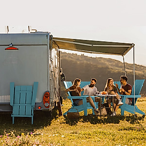 YEFU Folding Modern Adirondack Chair Plastic, 1s Expand/Store Upgrade Unlocked Weather-Resistant, Poly Lumber Outdoor Chairs Stacked, Widely Used in Outside Patio, Lawn, Deck, Garden Chairs (White)