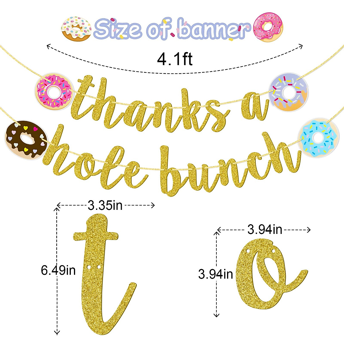 Thanks a Hole Bunch Banner, Pre-strung Donut Thanks Banner, Donut Baby Shower, Donut Bar, Donut Birthday Party Banner, Donut Theme Party Decorations