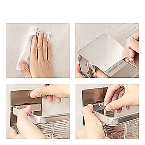 Shower Shelf Adhesive, No Drilling Bathroom Kitchen Storage Shelf Shower Caddy