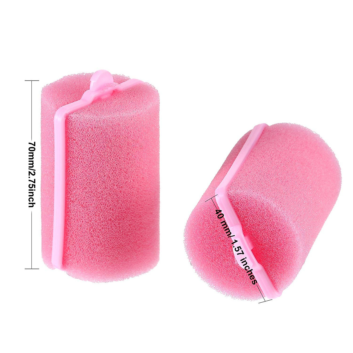 Geyoga 18 Pieces Sponge Hair Rollers Large Soft Foam Hair Styling Curlers Large Size Hairdressing Curlers for Women and Kids (Pink,1.6 x 2.8 Inches)