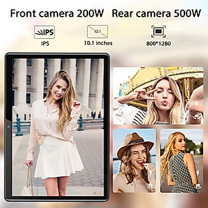2023 Newest Tablet with Keyboard 10 Inch, Android Tablet Newest Octa-core Processor, 64GB ROM + 4GB RAM Storage, 256GB Expandable, 2 in 1 Tablet with Dual WiFi network, 1920x1200 HD Display -Gray